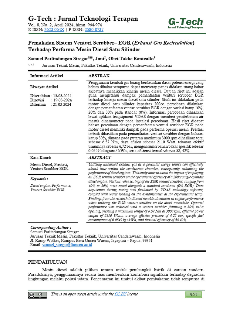G-Tech: Jurnal Teknologi Terapan | PDF