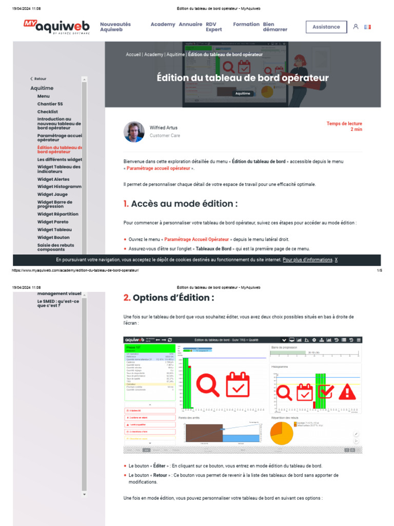 Édition Du Tableau de Bord Opérateur - MyAquiweb | PDF | Cookie ...