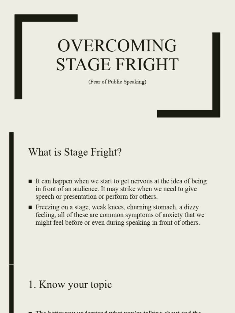 Overcoming Stage Fright | PDF