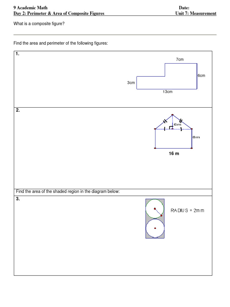 Perimeter and Area of Composite Figures | PDF | Elementary Geometry ...