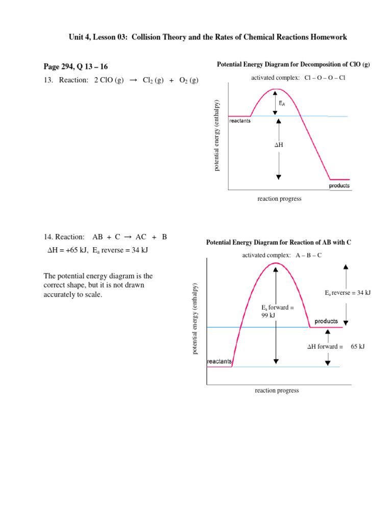 Unit 4 Lesson 03 Collision Theory and Factors Affecting Reaction Rates ...