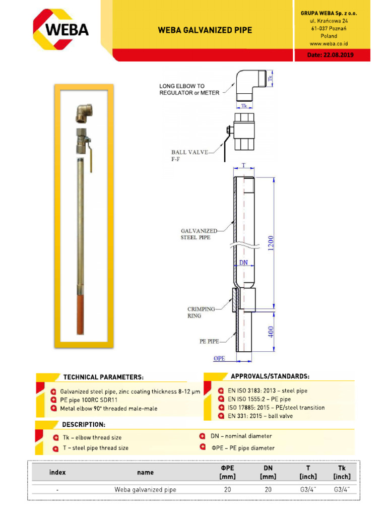 Weba Galvanized Pipe - Catalogue | PDF