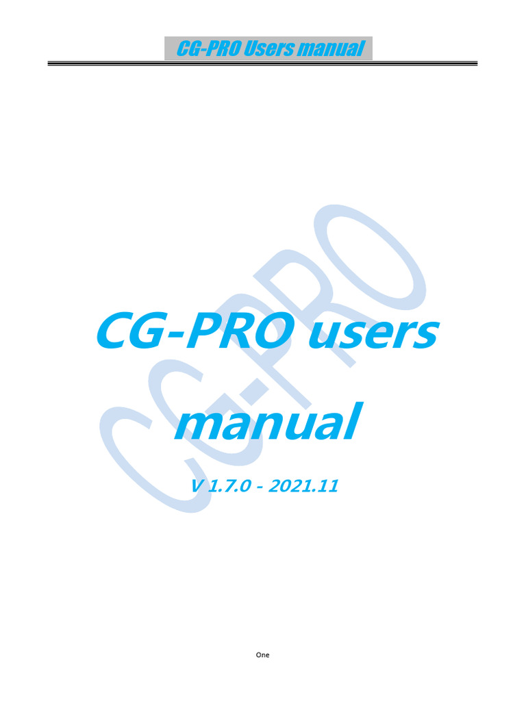 CGPro Operation Manual English | PDF | Chevrolet | Industries