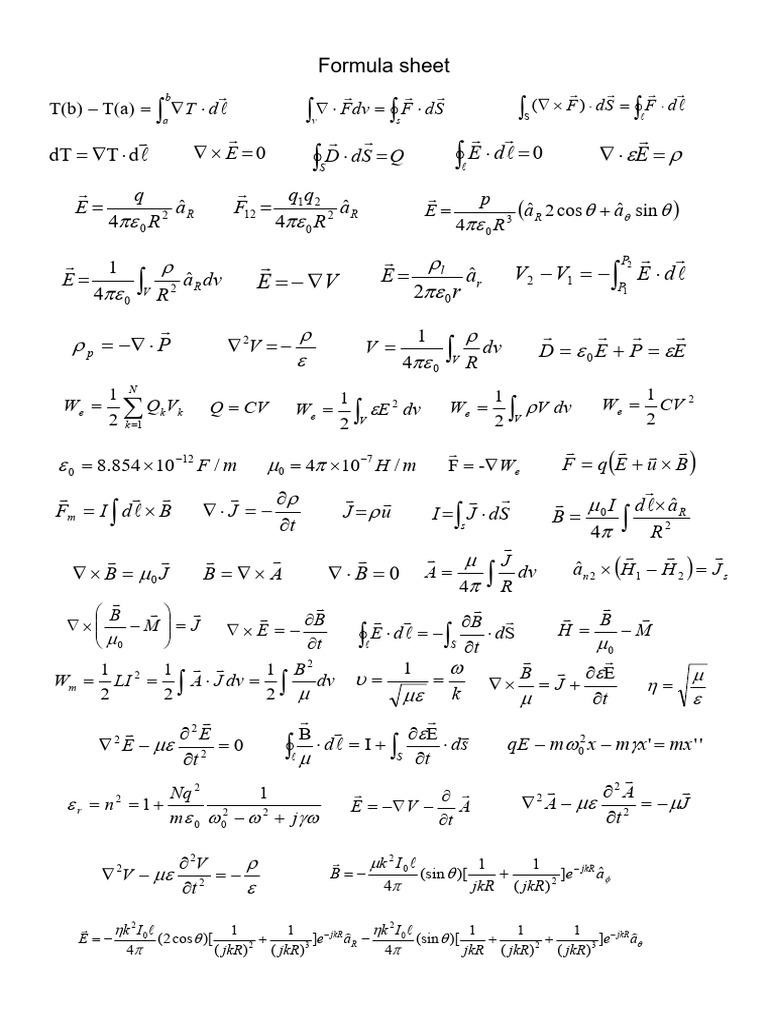 24S_Final Formula sheet | Download Free PDF | Coordinate System ...
