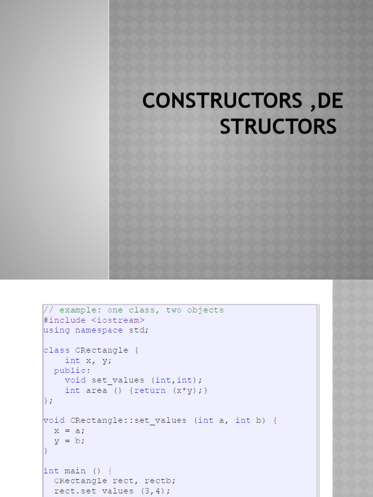 Online Class 4-Constructors and Destructors | PDF | Constructor (Object ... Online Class 4-Constructors and Destructors | PDF | Constructor (Object ...