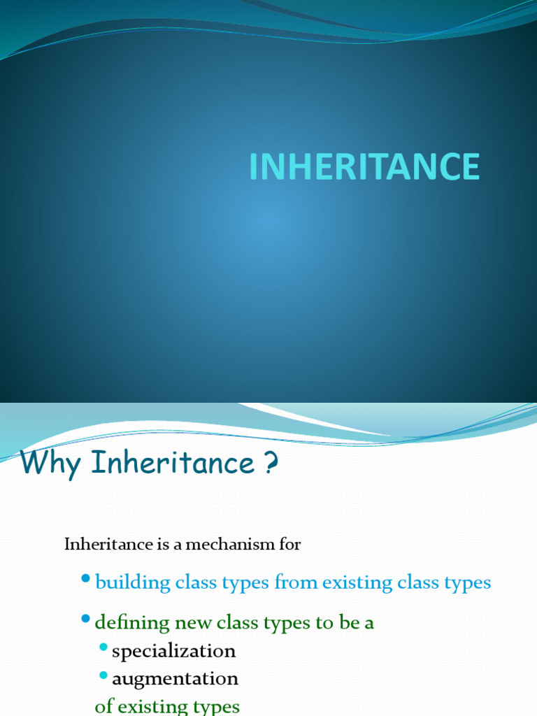 Online Class 5-Inheritance | PDF | Inheritance (Object Oriented ...