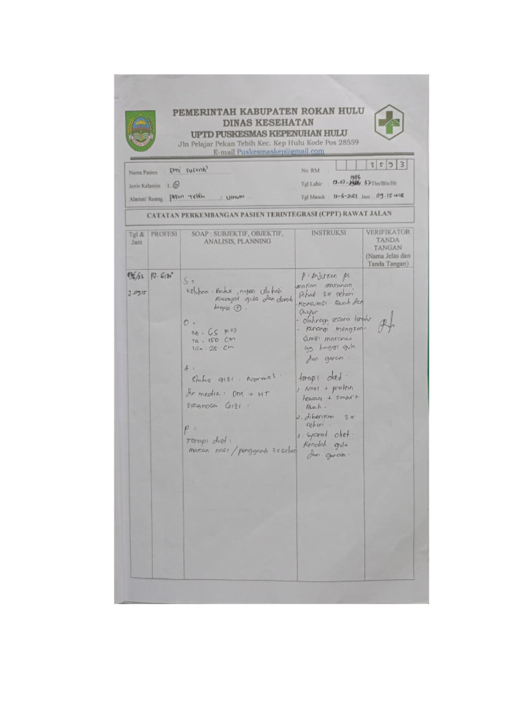 Bukti Pemberian Edukasi | PDF