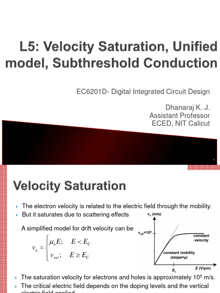 EC6201D-Digital Integrated Circuit Design Dhanaraj K. J. Assistant ...
