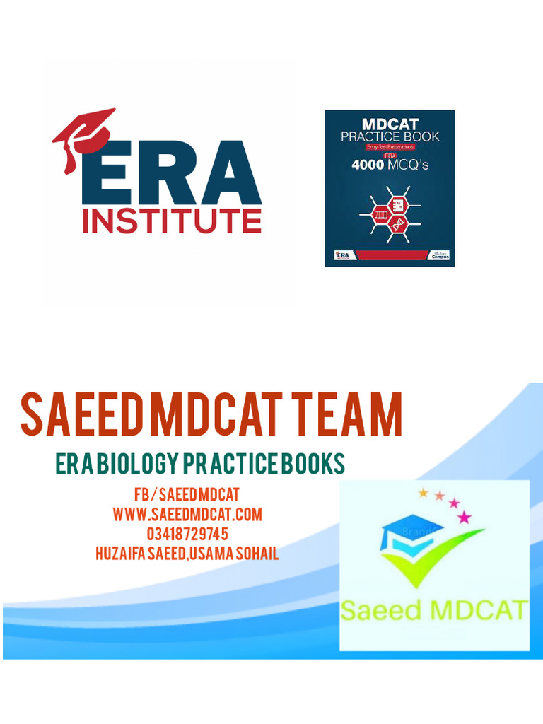 Era Biology Practice Book by Saeed Mdcat Team | PDF