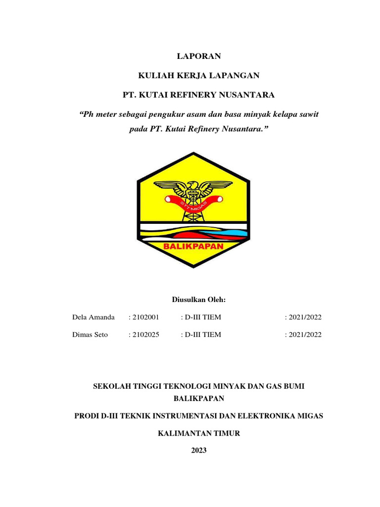 Laporan KKL PT. KRN Part 1 | PDF | Teknologi & Rekayasa