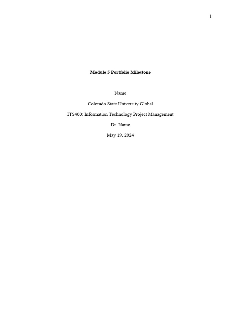Module 5 Portfolio Milestone | Download Free PDF | Change Management | Risk Management