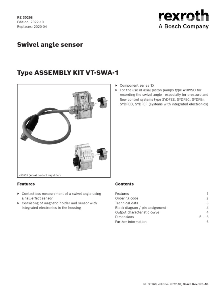 REXROTH Sensor VT-SWA-1 Series | Download Free PDF | Sensor ...
