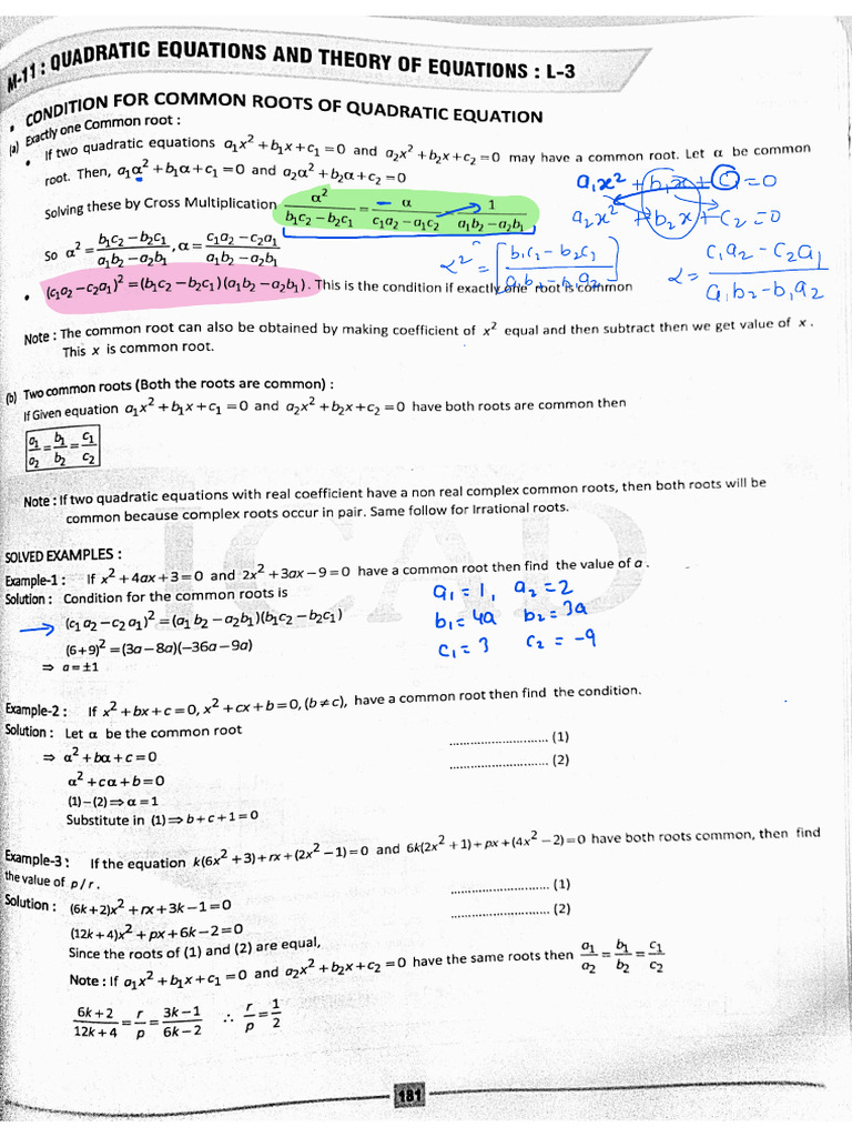 Quadratic Equations (Lecture 3) | PDF