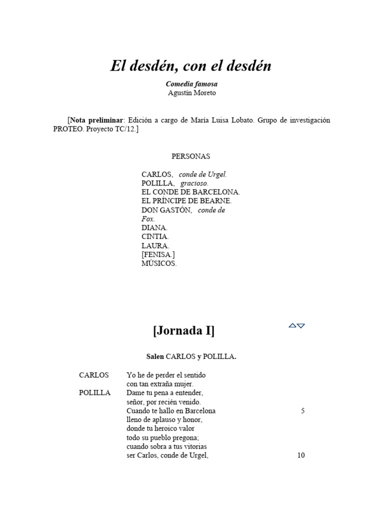 El Desdén Con El Desdén | PDF | Amor