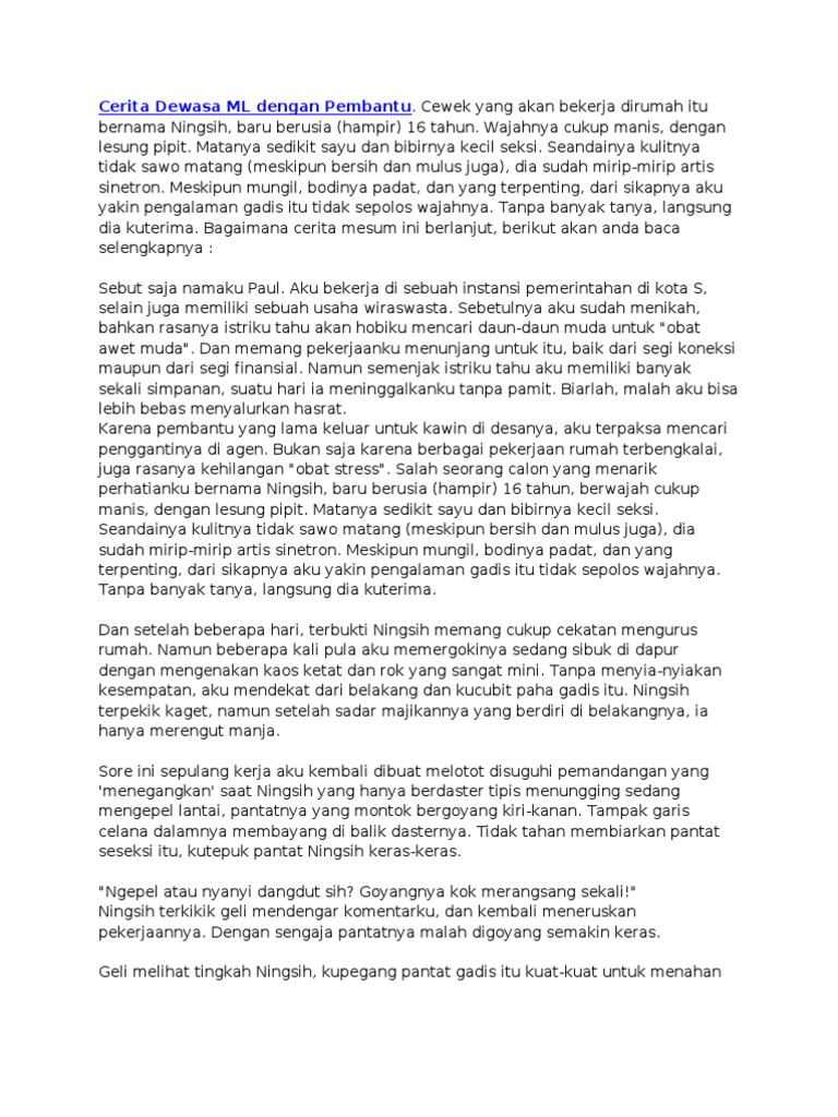 Cerita Dewasa ML Dengan Pembantu | PDF