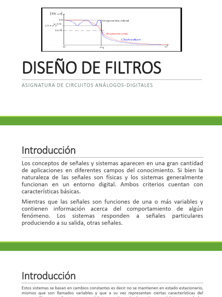 Diseño de Filtros | PDF | Filtro electronico | Sensor