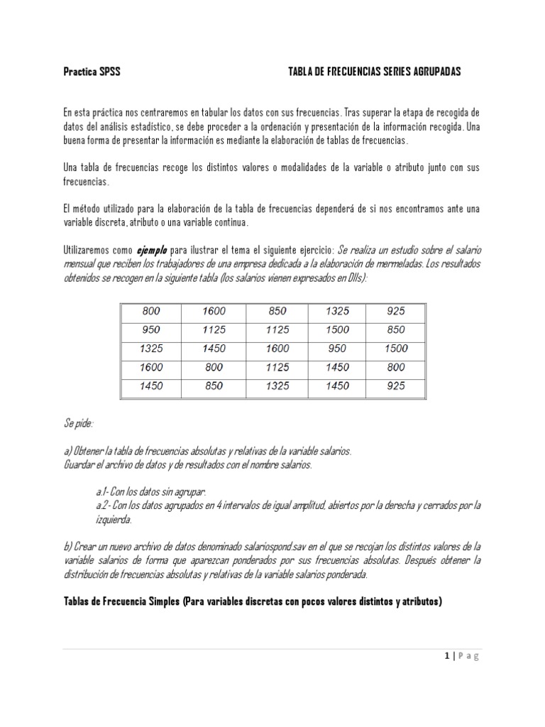Practica Spss Tabla de Frecuencias | PDF | Spss | Tabla (base de datos)