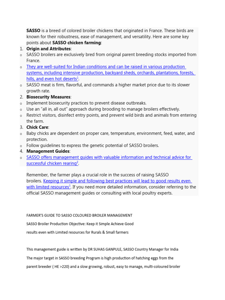 Sasso | PDF | Broiler | Chicken