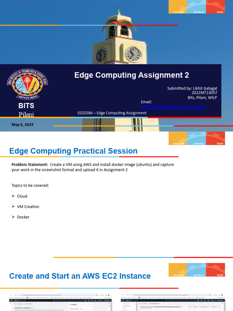 2022mt13057 EdgeComputing Assignment2 AWS Docker | PDF | Sudo | Software Engineering