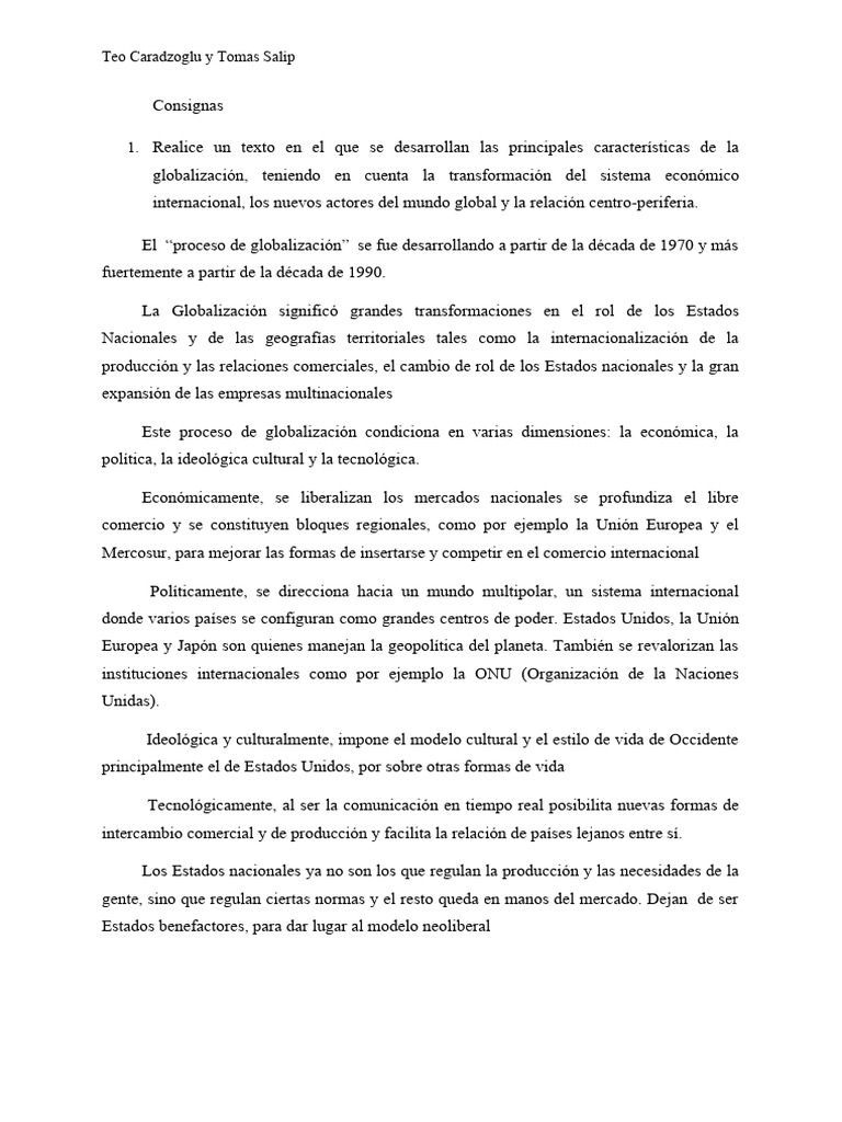 Geo TP | PDF | Globalización | Corporación multinacional
