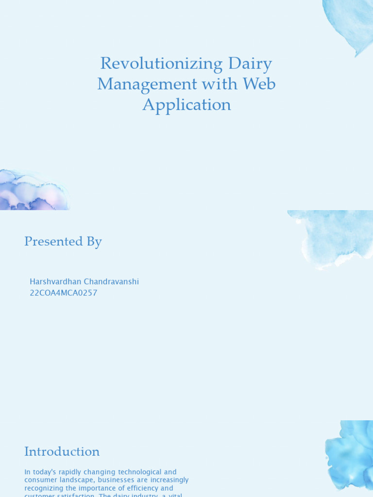Revolutionizing Dairy Management With Web Application | PDF | Databases | My Sql