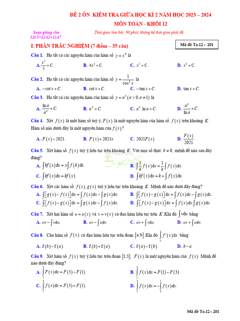ĐỀ 2 - GHK 2 - 12 | PDF