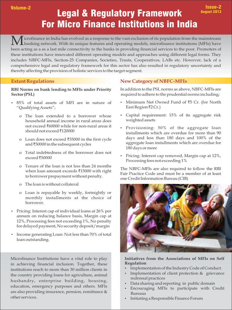 Legal & Regulatory Framework | PDF | Microfinance | Loans