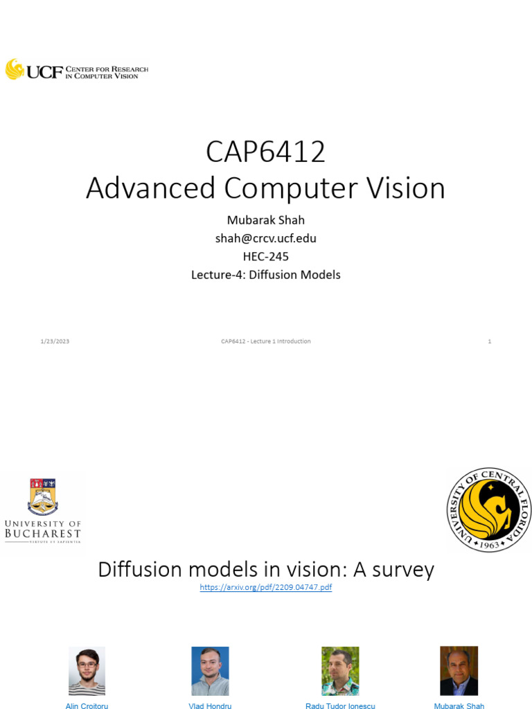 Lecture 4 Diffusion - Models Part I Final | PDF | Algorithms | Probability Theory