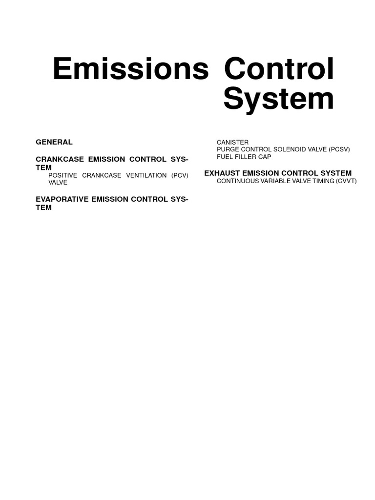 Emissions Control System | PDF | Exhaust Gas | Fuel Injection