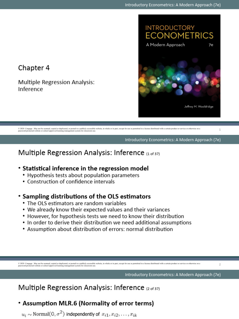 Chapter 4 Power Point Slides | Download Free PDF | P Value | Econometrics