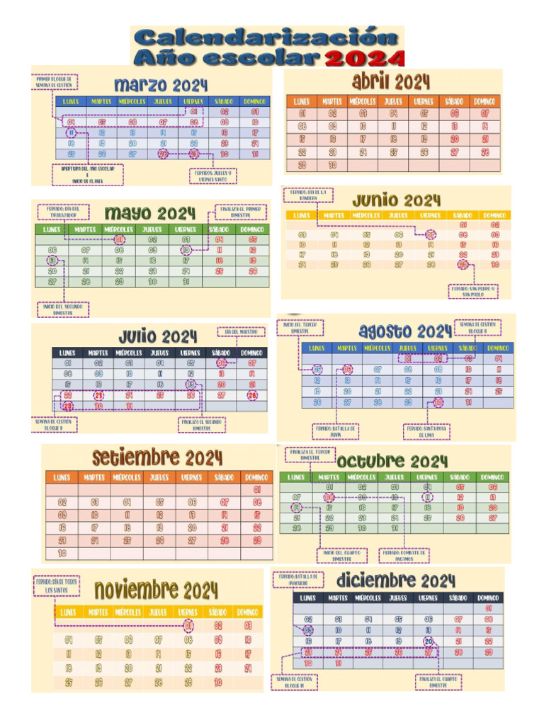 calendarizacion 2024 | PDF