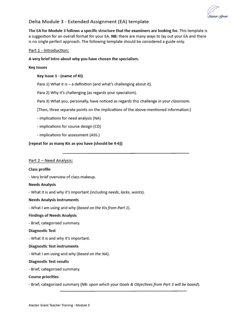 Delta Module 3 - EA Section Template | PDF | Learning | Cognition