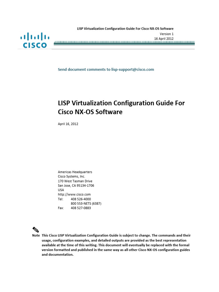 LISP Virtualization Guide for Cisco NX-OS | PDF | Ip Address | I Pv6