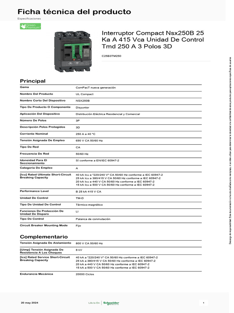 Schneider Electric - Nueva-generación-ComPacT-NSX - C25B3TM250 | PDF ...