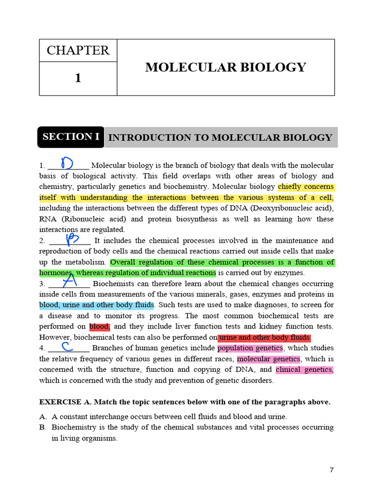 Reading 1 Molecular Biology | PDF | Endoplasmic Reticulum | Cancer