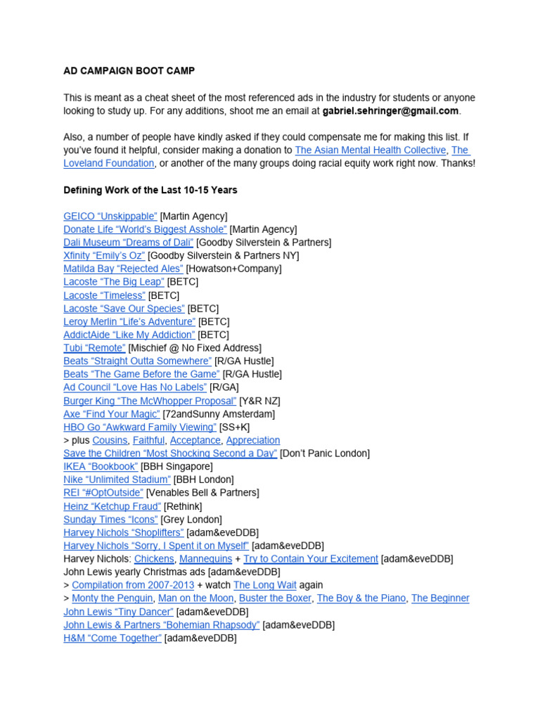Ad Campaign Boot Camp | PDF
