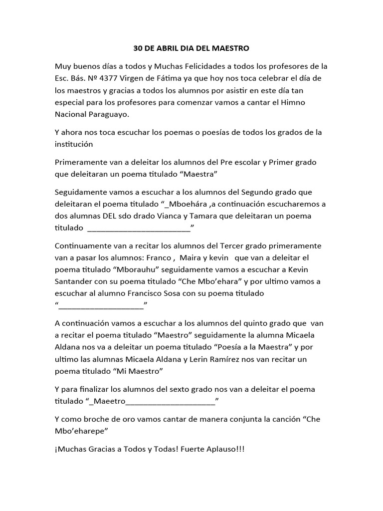 Celebración del Día del Maestro 2023 | PDF