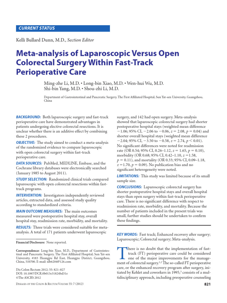 Li 2012 | PDF | Meta Analysis | Surgery