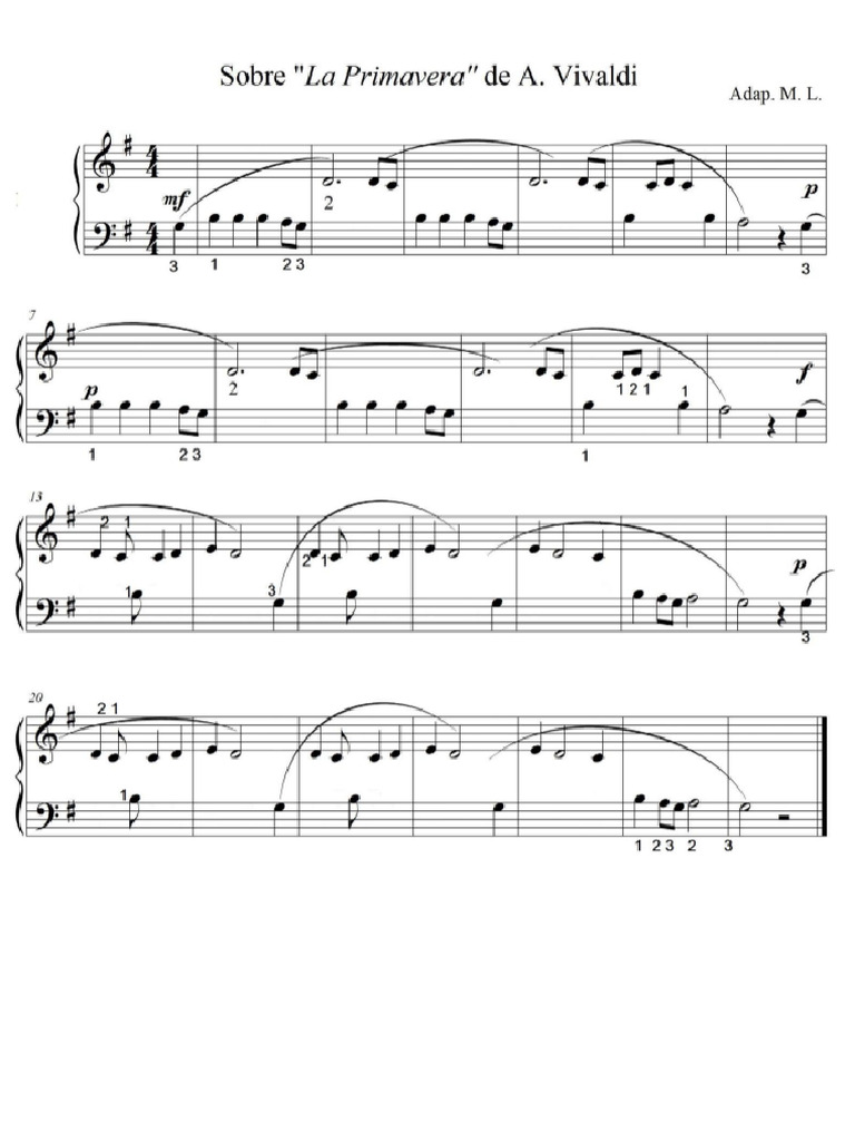 Obra - La Primavera - Vivaldi | PDF