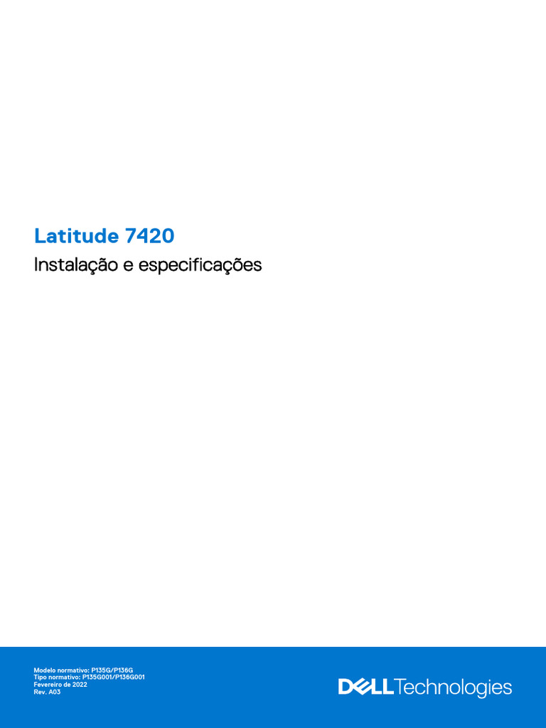Guia de Instalação do Latitude 7420 | PDF | USB | Rede de computadores
