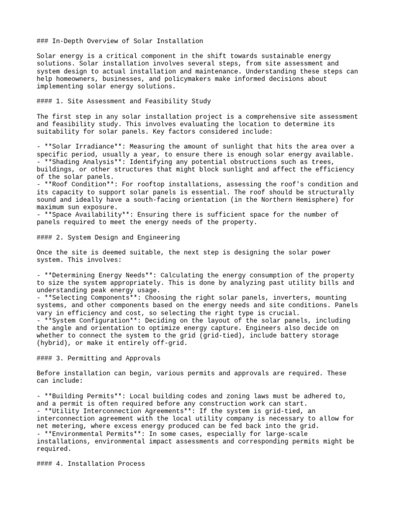 In-Depth Overview of Solar Inst | PDF | Solar Power | Photovoltaic System