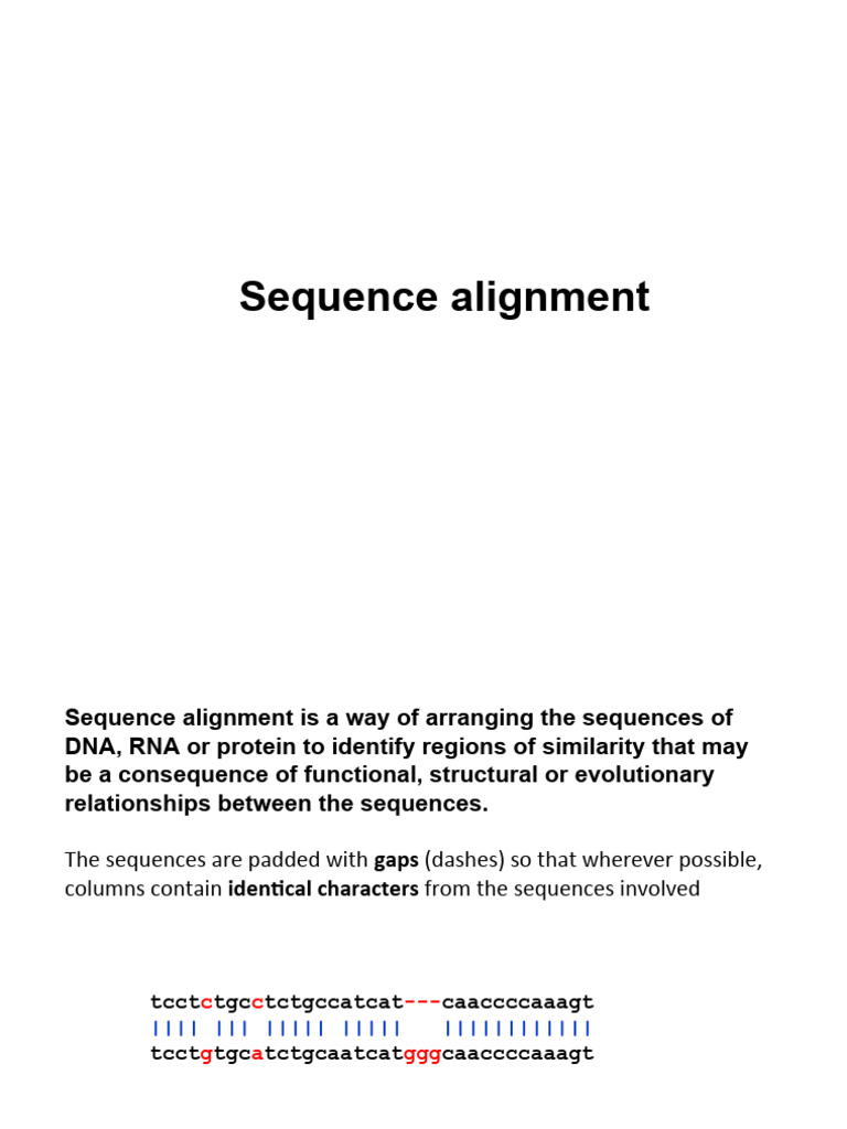 Sequence Alignment Presentation | PDF | Sequence Alignment | Nucleic ...