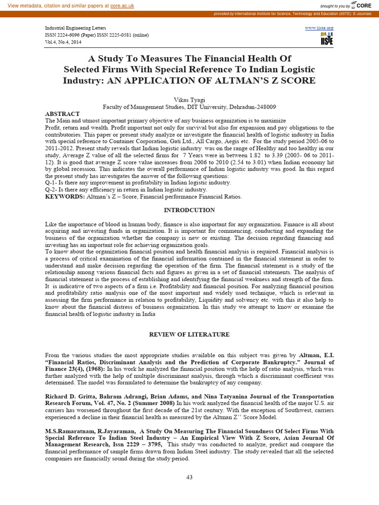 03 - A Study To Measures The Financial Health of Selected Firms With Special Reference To Indian ...