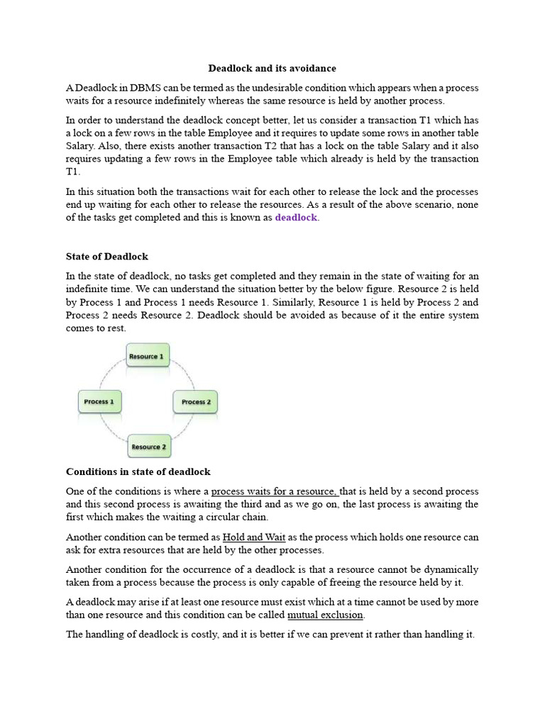 Understanding Deadlock in DBMS | PDF | Data Management | Computing