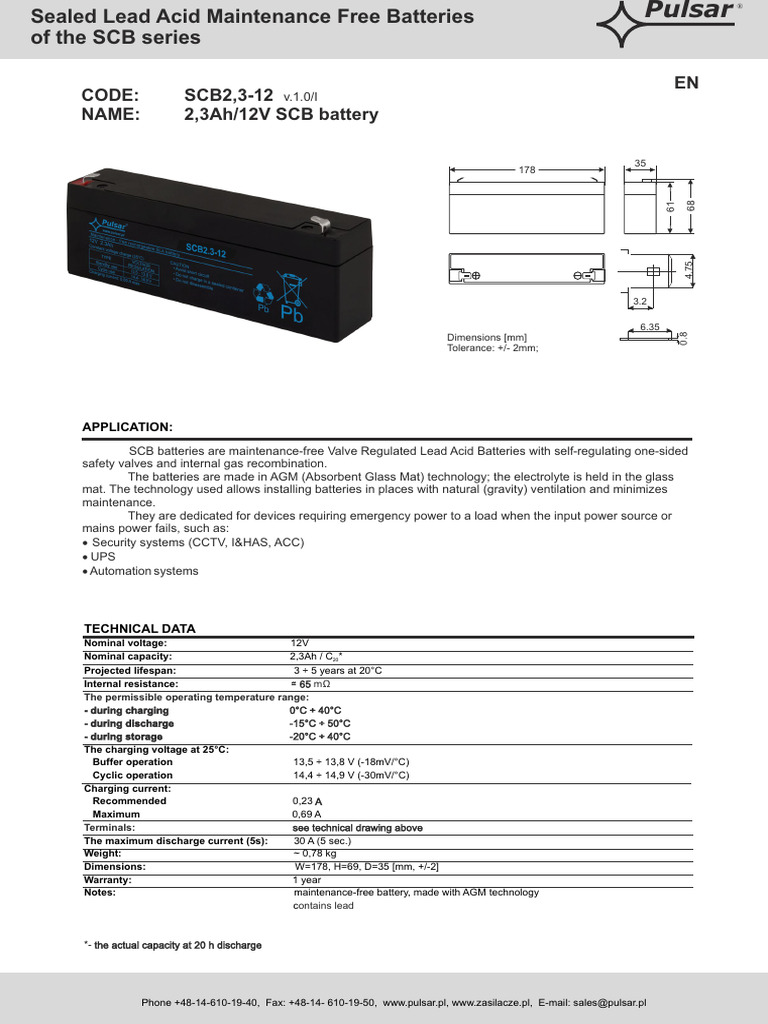 SCB2,3A-12V | Download Free PDF | Electrical Engineering | Energy Storage