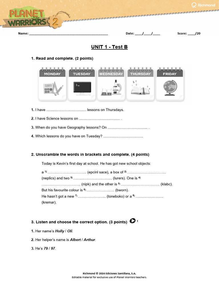PW2 TRM Test U1B | PDF