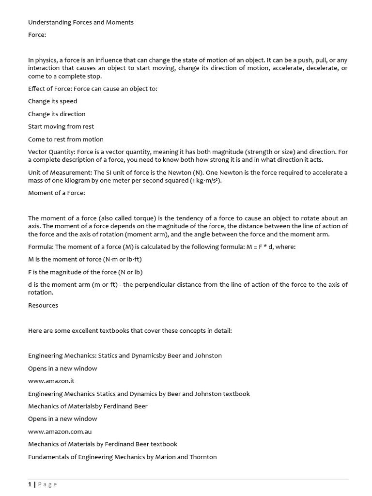 Understanding Forces and Moments | PDF | Force | Torque