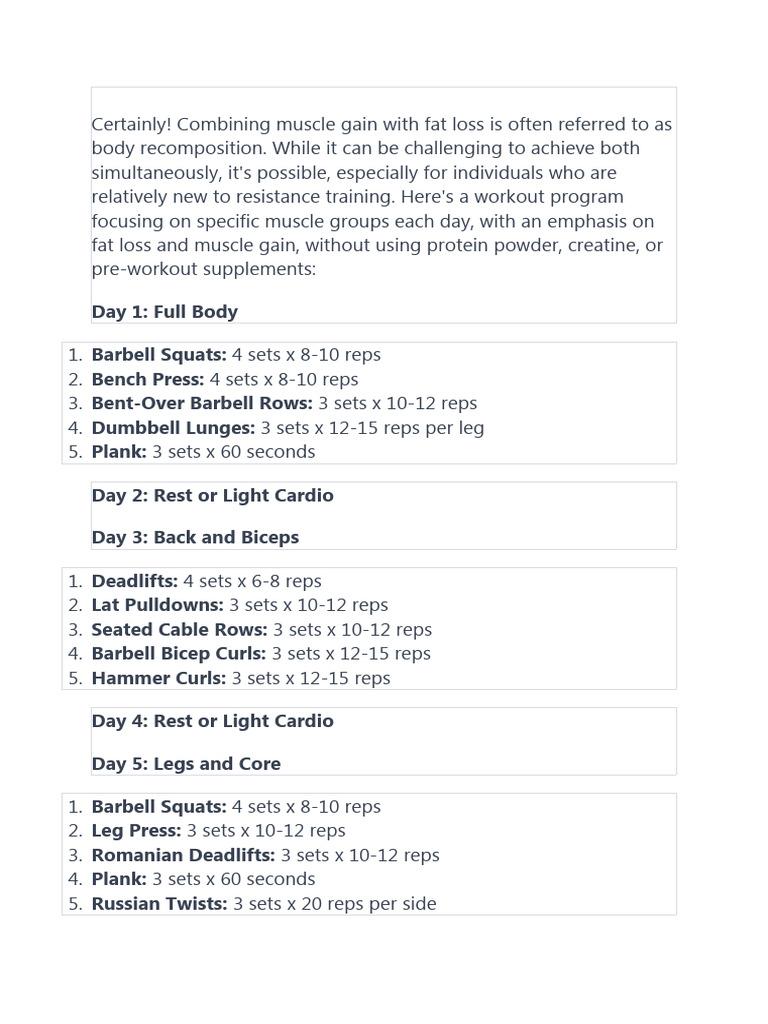 2-nd Gym Program | PDF