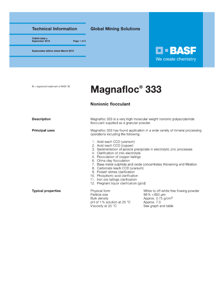 Magnafloc 333 | PDF