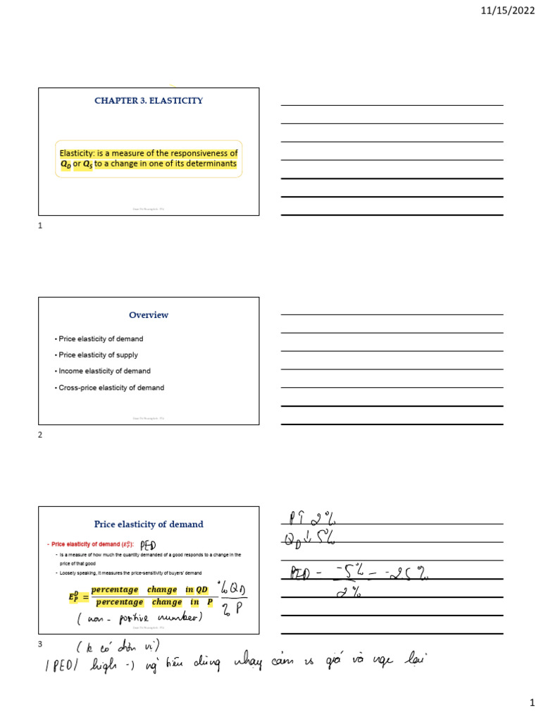 Handout - Chapter 3 | PDF | Demand | Price Elasticity Of Demand